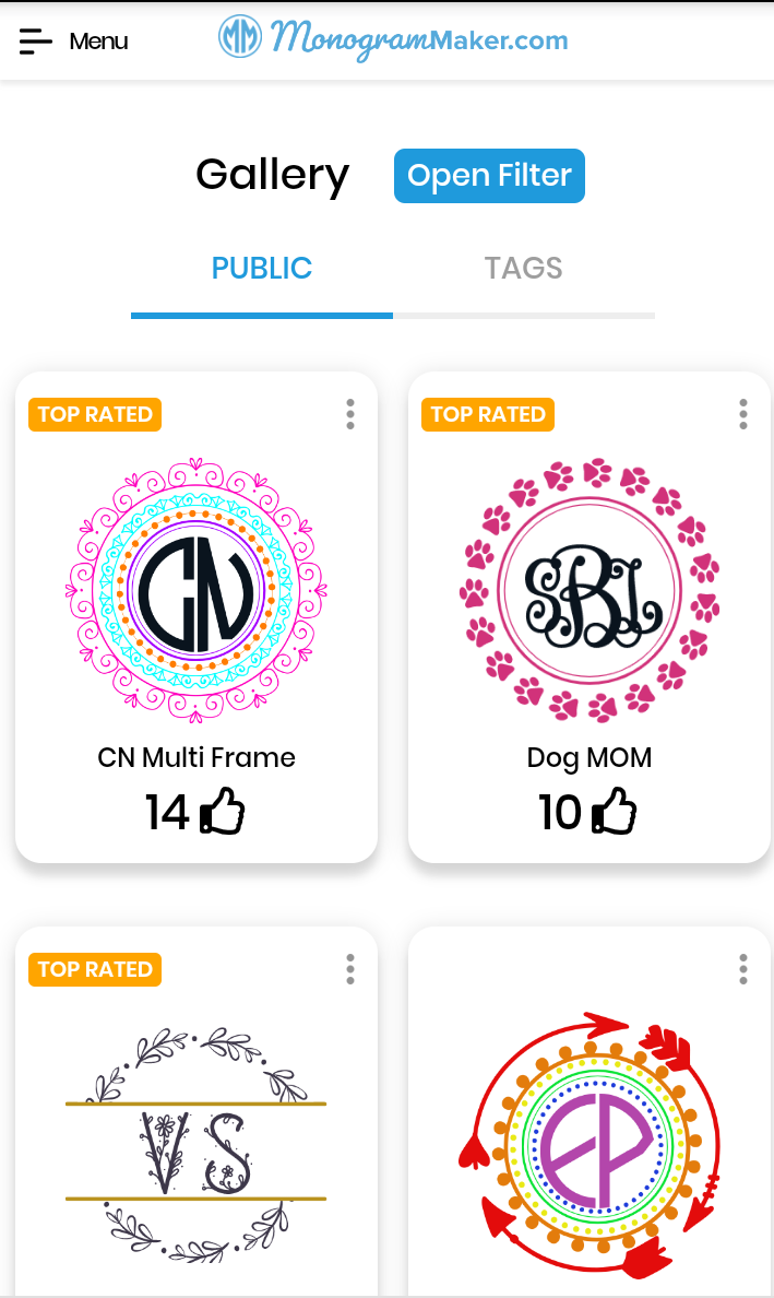 Create beautiful designs with monogram maker.